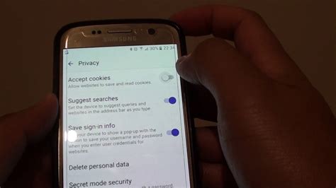 Samsung Galaxy S7 How To Enable Disable Internet Cookies Youtube