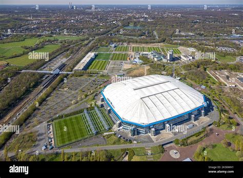 Aerial View Veltins Arena Bundesliga Stadium Of Fc Schalke 04 With