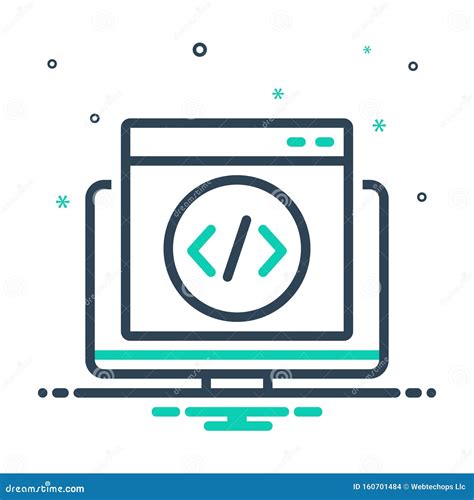 Mix Icon For Html Coding And Software Stock Vector Illustration Of