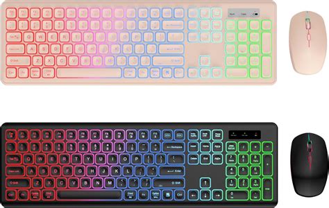 2 Pack Wireless Keyboard And Mouse Combo Rgb Backlit