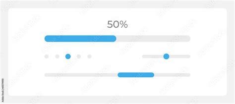 progress bar and slider ui element template editable isolated vector