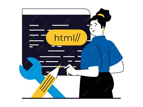 Premium Vector Web Development Concept With Character Situation Woman Creates Layout Interface