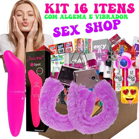 Kit Sex Shop 16 Produtos Eróticos Com Algema Vibrador Ponto G Golfinho Lubrificantes Shopee