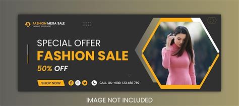 패션 판매 소셜 미디어 페이스 북 표지 템플릿 프리미엄 벡터