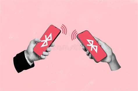 Creative Artwork Magazine Poster Of Two Hands Hold Phone Transmit