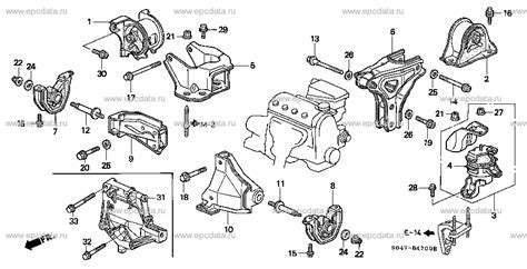 B 47 Engine Mounts Mt Sohcsohc Vtec For 1999 Honda Civic 5mt Transmission Auto Parts