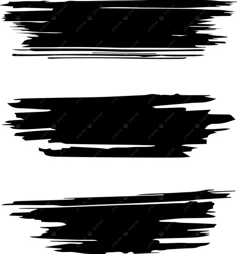 검은 붓 획 세트 브러시 스트로크 뇌졸중 브러시 Png 일러스트 및 벡터 에 대한 무료 다운로드 Pngtree