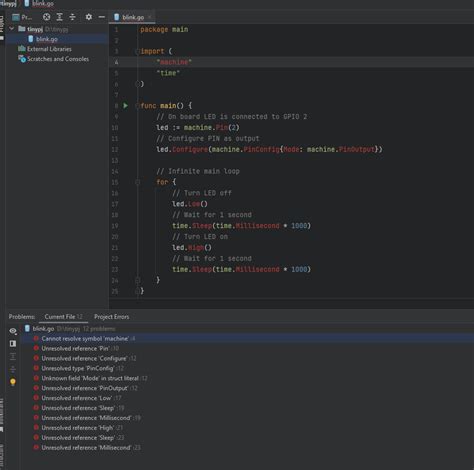 Usage Within Goland Ide No Longer Functional · Issue 927 · Tinygo Org