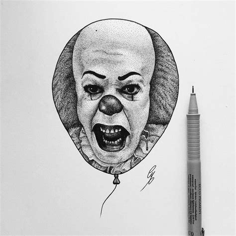 Scary Reproduction Of Pennywise By Lmbloop Blackworknow If You Would Like To Be Featured