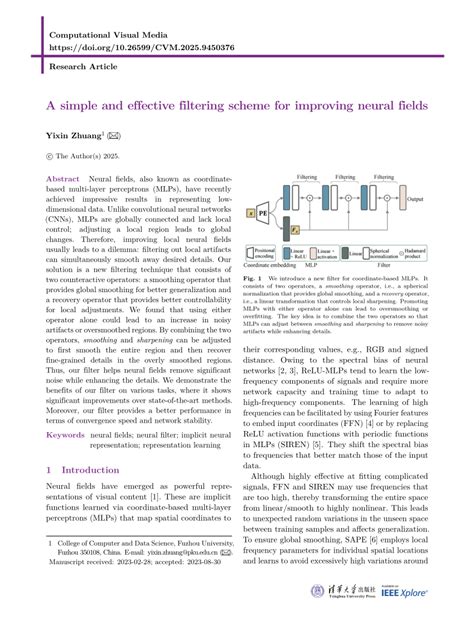 pdf a simple and effective filtering scheme for improving neural fields