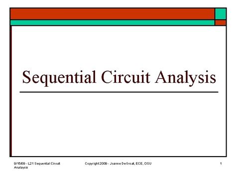Sequential Circuit Analysis 91509 L 21 Sequential Circuit