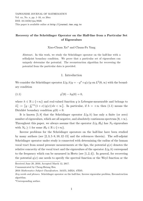 Pdf Recovery Of The Schrödinger Operator On The Half Line From A