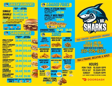 Menu At Sharks Fish And Chicken Jasper Street Restaurant Decatur