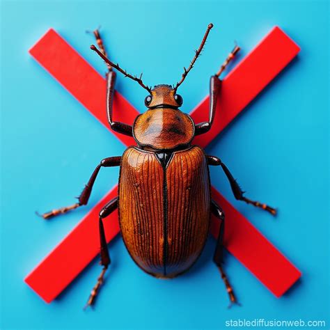 Bug Cancellation Red Cross On Blue Stable Diffusion Online