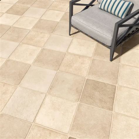 Carrelage Sol Extérieur Effet Pierre Beige Monastère L30 X L30 Cm