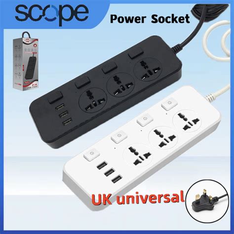 3 Usb Port 3 Uk Universal Power Strip 2meter Extension Plug Power Socket Electric Sockets