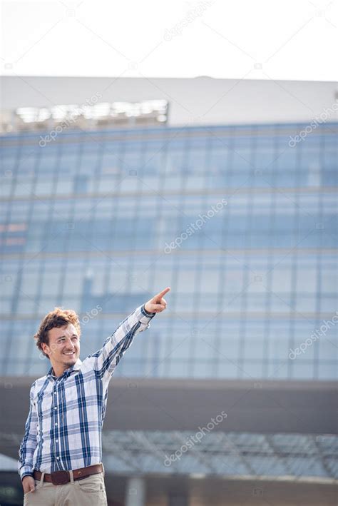 Man Pointing In The Sky Stock Photo DragonImages 50359047