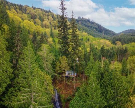 Spend The Night In A Treehouse Airbnb With A Waterfall Right Here In Washington Artofit