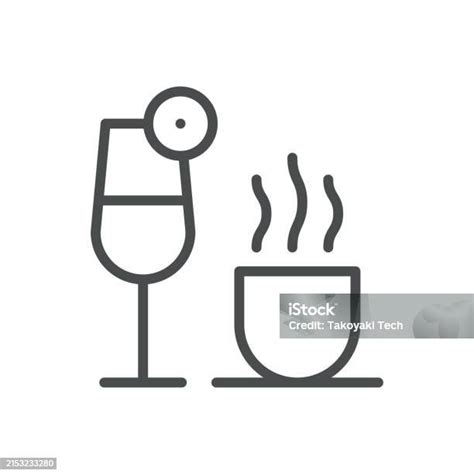 방광 자극제 아이콘입니다 방광을 자극할 수 있는 물질을 나타내는 음료와 뜨거운 음료의 벡터 라인 그림 고립된 개략 의학 표시 0명에 대한 스톡 벡터 아트 및 기타 이미지