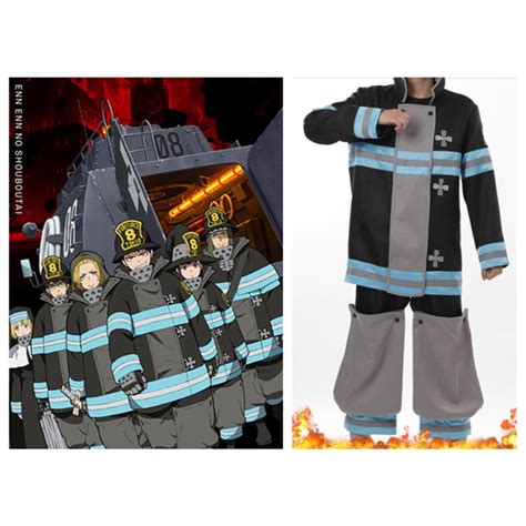 2019 Anime Enn Enn No Shouboutai Fire Force Team Uniform Outfit Shinra