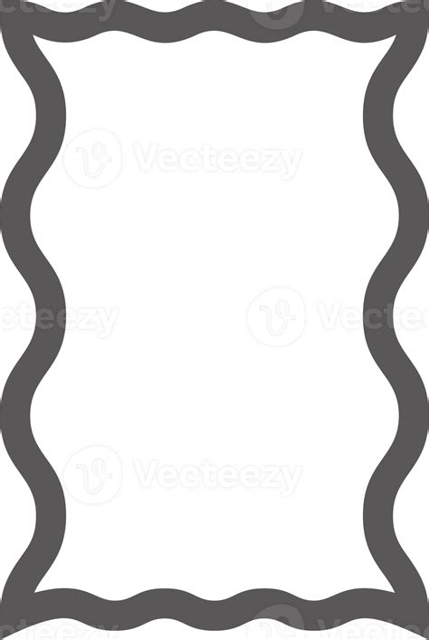 Wavy Rectangle Frame Scallop Edge Box Outline Squiggle Border Groovy Zigzag Abstract Shape