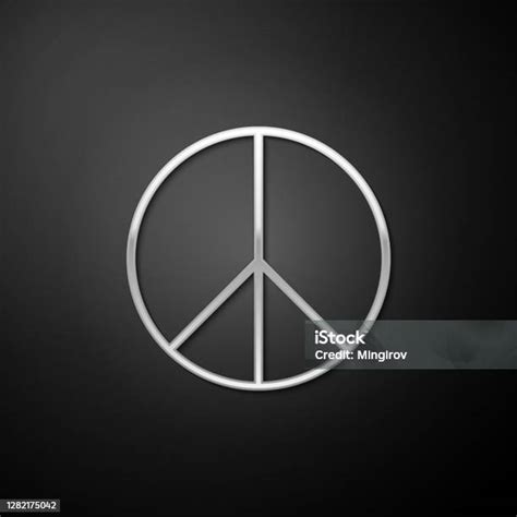 검은 색 배경에 격리 실버 평화 기호 아이콘 평화의 히피 상징 긴 그림자 스타일 벡터 0명에 대한 스톡 벡터 아트 및 기타 이미지 0명 검은색 그런지 이미지 기법