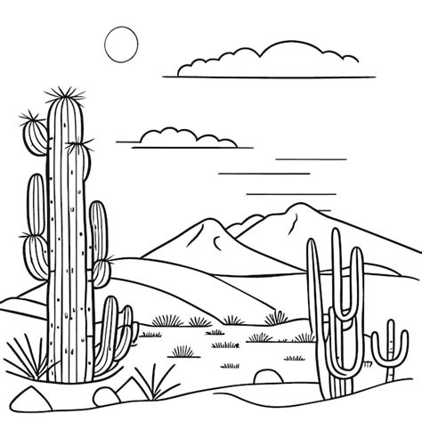 Página Para Colorear Del Desierto De Sonora