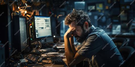 Premium Photo Stressed Software Developer Having The Problems