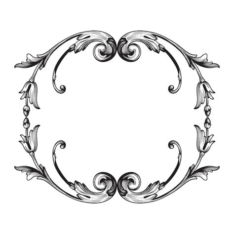 빈티지 요소의 클래식 바로크 장식적인 디자인 요소 선조 서예 프리미엄 벡터