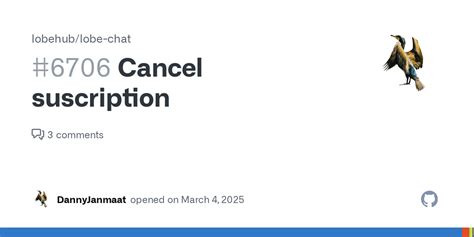 Cancel Suscription · Issue 6706 · Lobehublobe Chat · Github