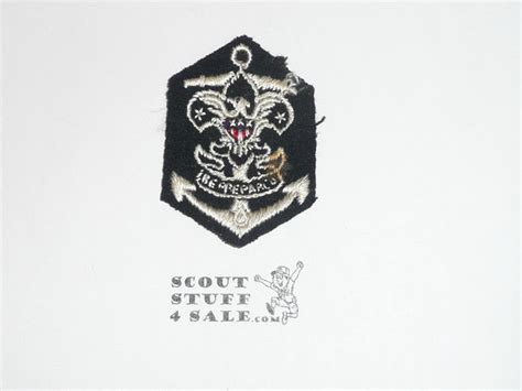Sea Scout Position Patch Quartermaster On Blue Felt Cut Down