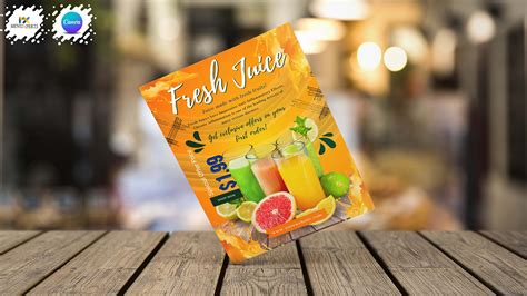 Fresh Juice Flyer Template Juice Bar Flyer Editable Social Media