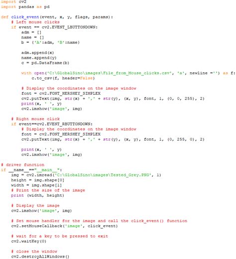Setmousecallback In Python