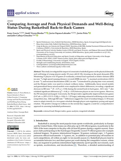 Comparing Average And Peak Physical Demands And Well Being Status