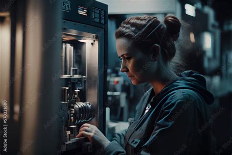 Robotic Process Automation Female Engineer For Smart Factory Automation Software Digital