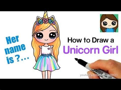 Youtube Cute Girl Drawing Unicorn Drawing Girl Drawing Easy