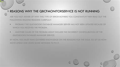 Ppt Easy Method To Resolve Qbcfmonitorservice Not Running Issue Powerpoint Presentation Id