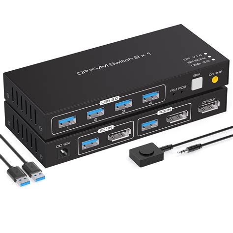 Port DP KVM USB Switch Seamless Control Of Multiple Devices USB Transmission Walmart Com