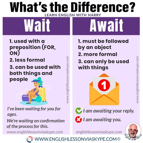 Wait Vs Await Whats The Difference Learn English With Harry 👴