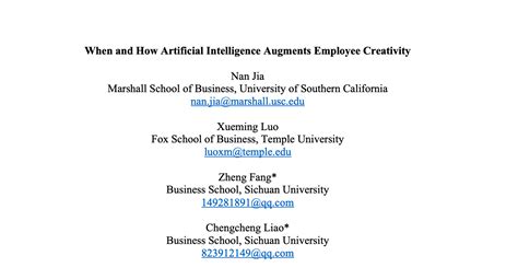 Pitti Article When And How Artificial Intelligence Augments Employee Creativity