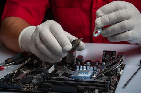 Premium Photo Multi Core Cpu Installation On Computer Motherbord Pc Assembly Or Upgrade On