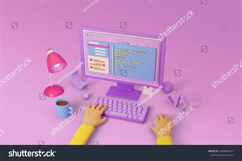 Software Development Programming 3d Render Stock Illustration