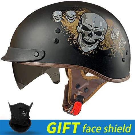 Dot 인증 레트로 오토바이 헬멧 스쿠터 오토바이 헬멧 빈티지 하프 페이스 바이커 오토바이 충돌 모토 헬멧 Casco Moto Aliexpress