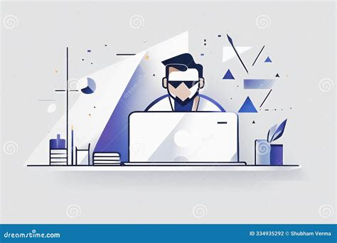 Vector Illustration Of A Man With A Laptop Vector Illustration Of A Man With A Laptop Online