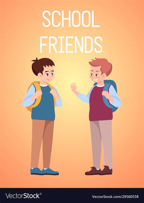 School Friends Poster Template Classmates Vector Image