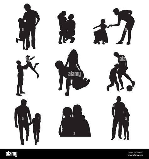 Tochter Mit Vater Und Sohn Stock Vektorgrafiken Kaufen Alamy