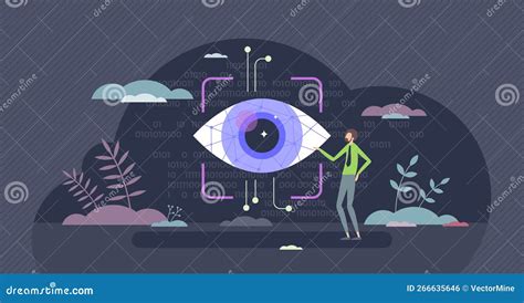 Computer Vision For Image Recognition And Understanding Tiny Person Concept Stock Vector