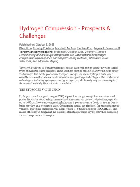 Hydrogen Compression Pdf