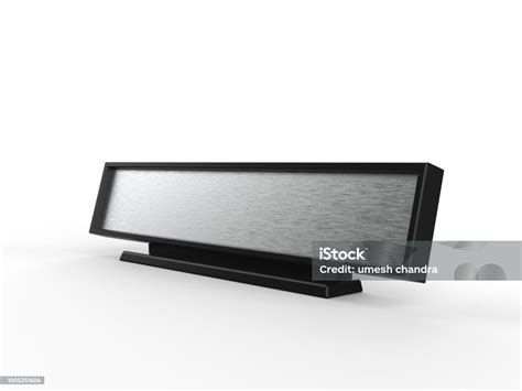 빈 프레임 도어와 벽 간판 또는 이름 접시 닦 았 금속 플레이트 3d 렌더링 그림입니다 0명에 대한 스톡 사진 및 기타 이미지