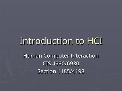 Introduction To Hci Human Computer Interaction Ppt